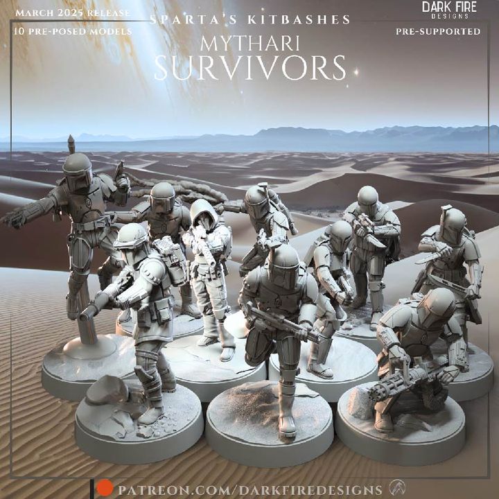 3D Printable Mythari Survivors - Kitbash by Dark Fire Designs